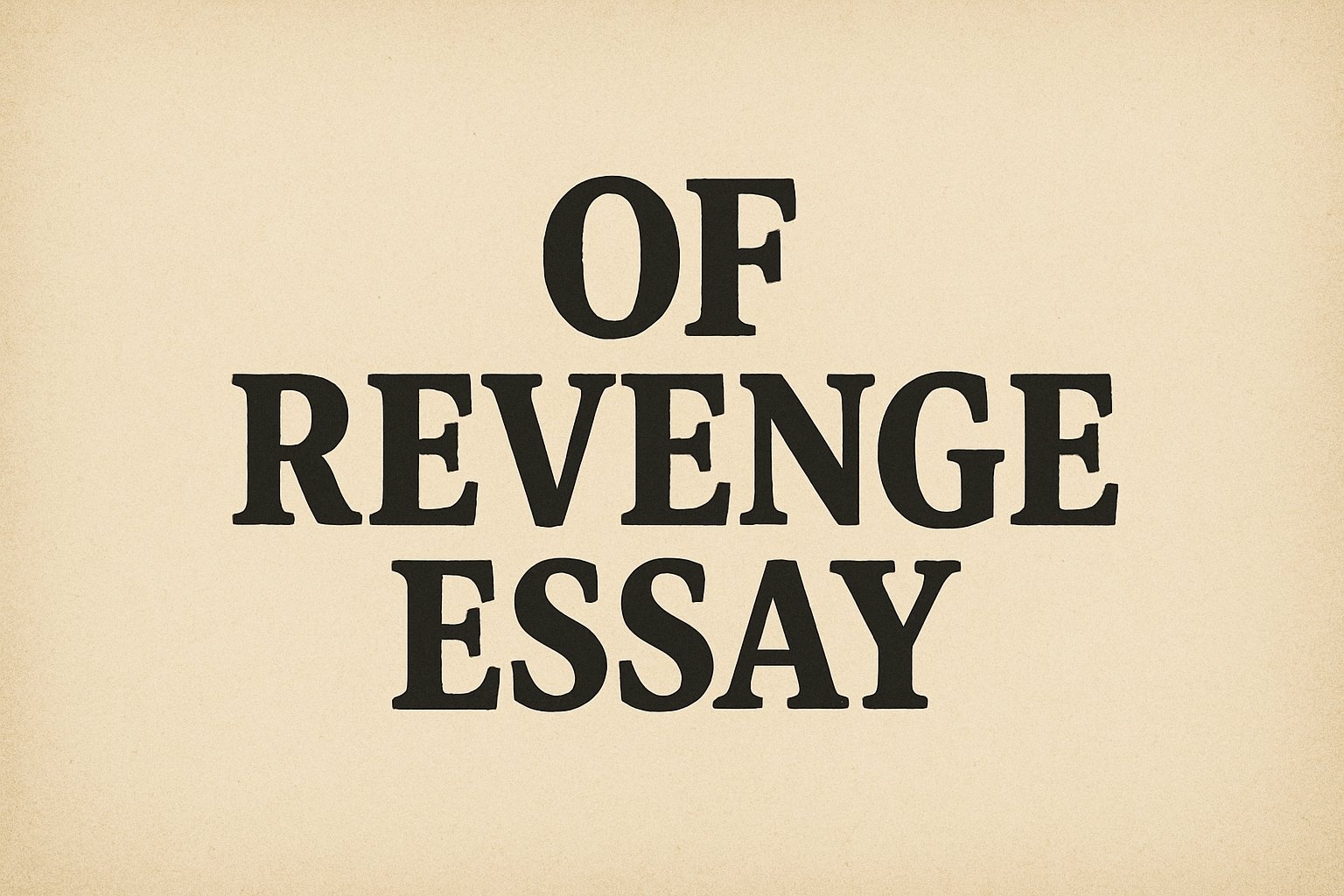 Of Revenge Essay by Francis Bacon—Of Revenge Essay Analysis - Prosaists